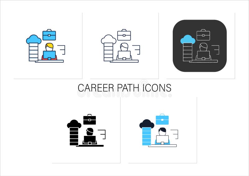 Career path icons set stock vector. Illustration of color - 227529143