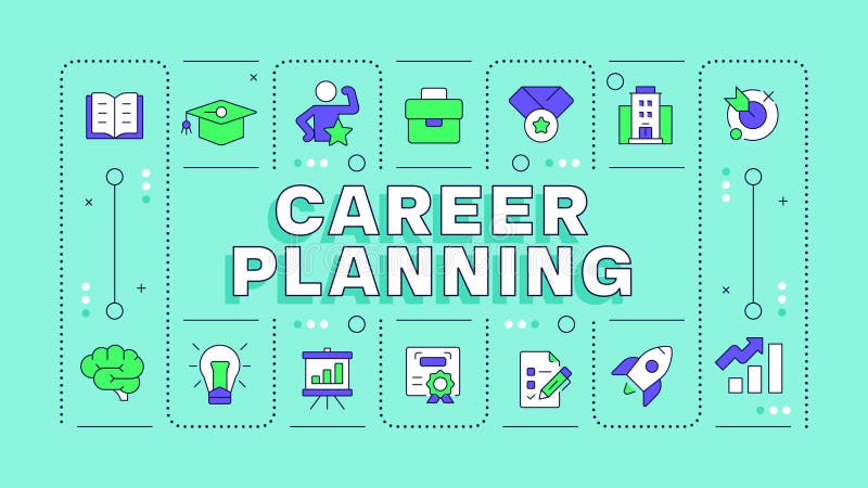 Career Planning Green Word Concept Stock Illustration - Illustration of ...