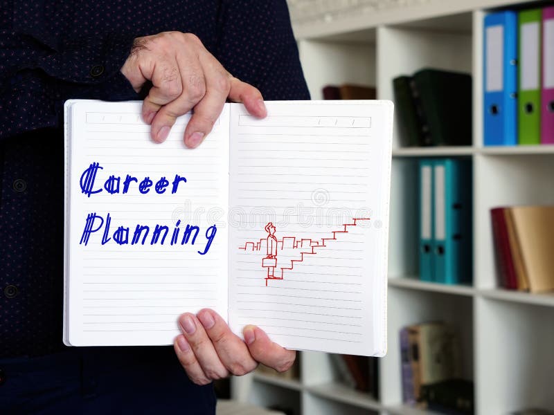 CAREER PLANNING Text on a Tablet with Chart, Calculator and Pen Stock ...