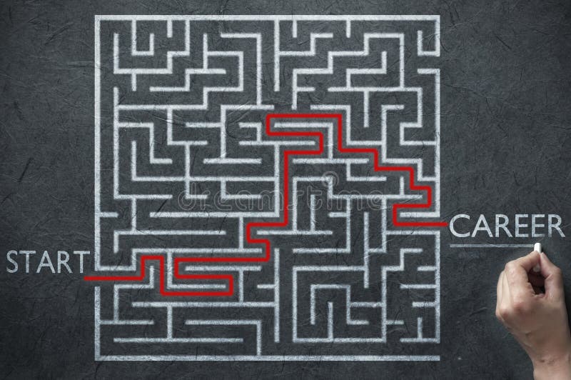 Career Progress Maze Solution Stock Image - Image of development ...