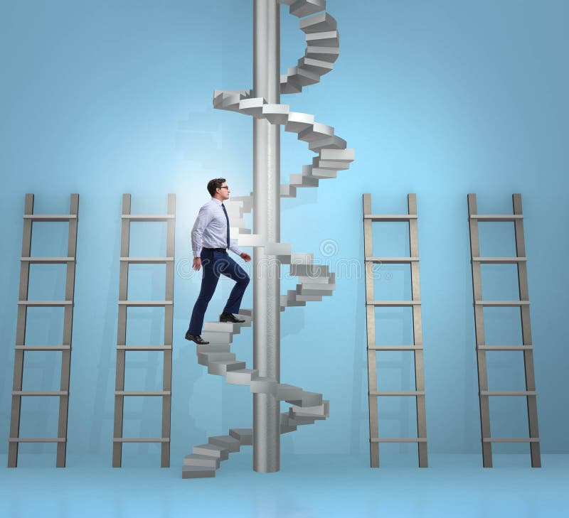 Career Progression Concept with Ladders and Staircase Stock Image ...