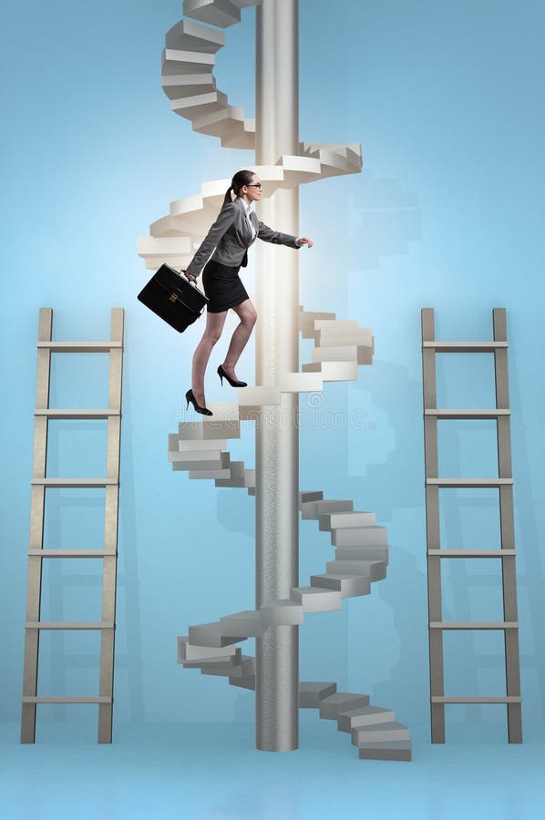 Career Progression Concept with Ladders and Staircase Stock Photo ...