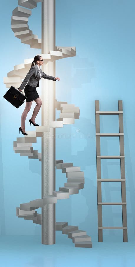 Career Progression Concept with Ladders and Staircase Stock Photo ...