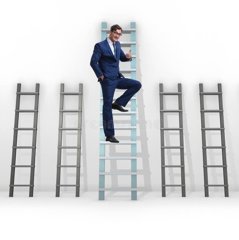 Career Progression Concept with Various Ladders Stock Photo - Image of ...