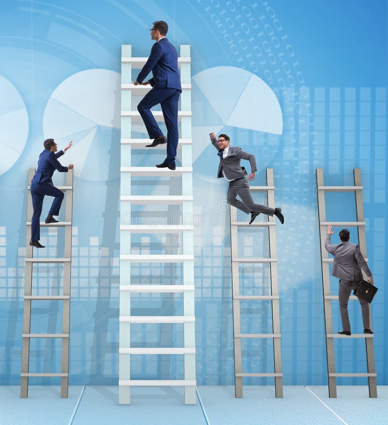 Career Progression Concept with Ladders and Staircase Stock Image ...