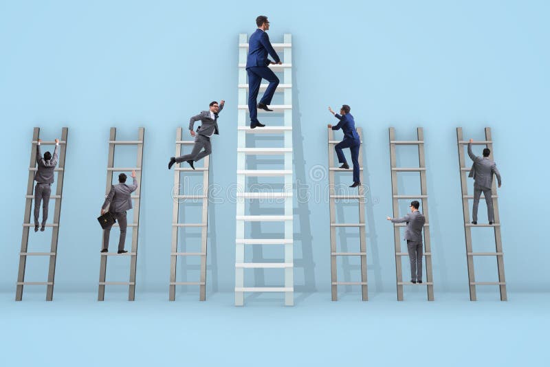 The Career Progression Concept with Various Ladders Stock Image - Image ...
