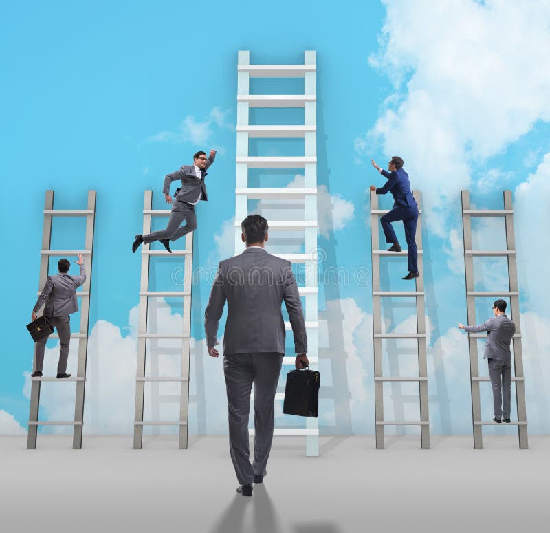 Career Progression Concept with Various Ladders Stock Photo - Image of ...