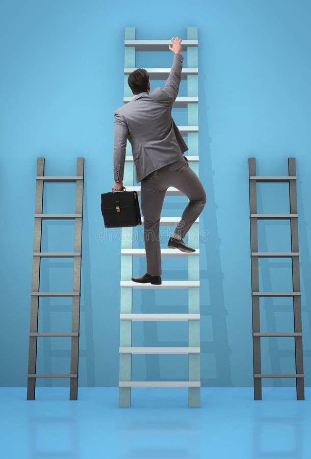 The Career Progression Concept with Various Ladders Stock Photo - Image ...