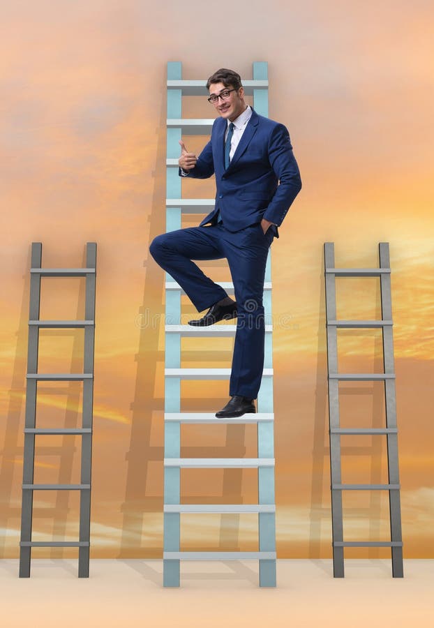 Career Progression Concept with Various Ladders Stock Image - Image of ...