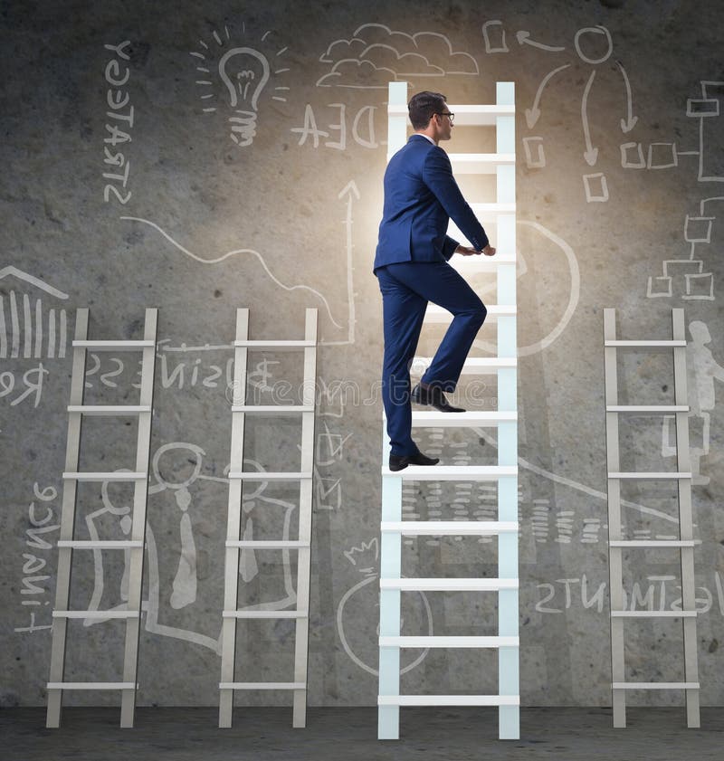 Career Progression Concept with Various Ladders Stock Image - Image of ...