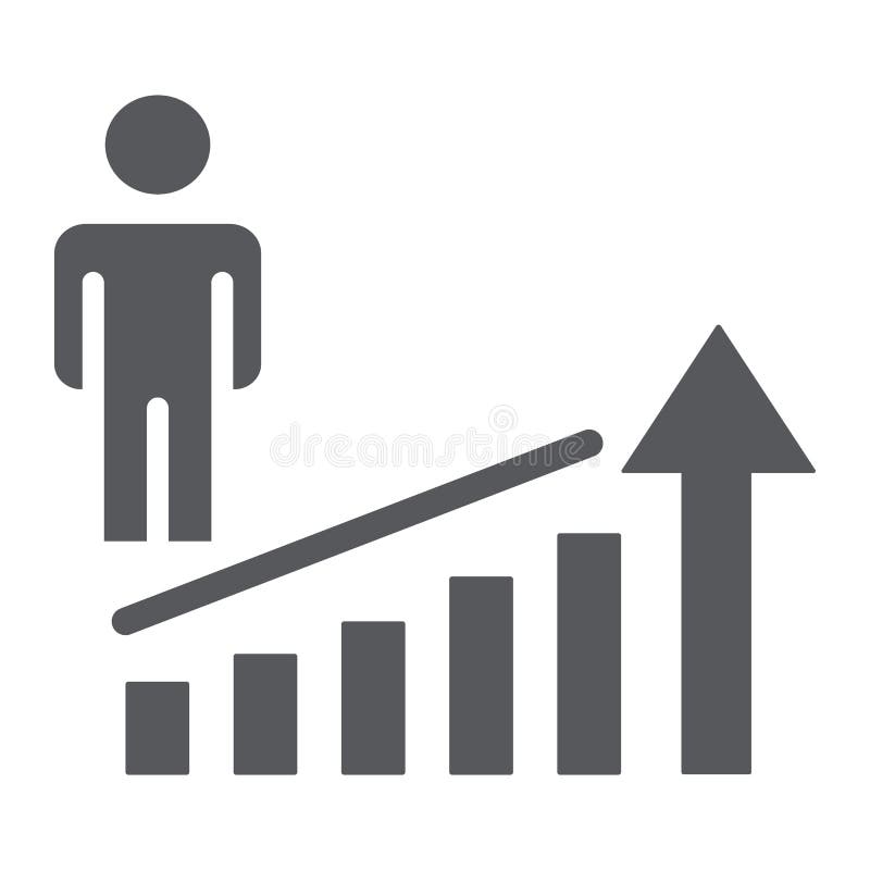 Person and Chart Thin Line Icon, Worker and Diagram, Structure Sign ...