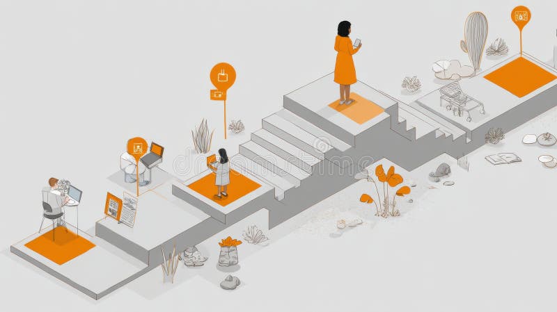 Career Roadmap Illustrating Steps and Milestones for Professional ...