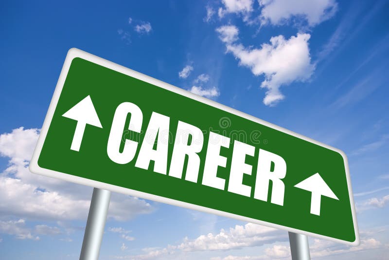 Job Career Work Opportunity Words Road Signs Stock Illustration ...