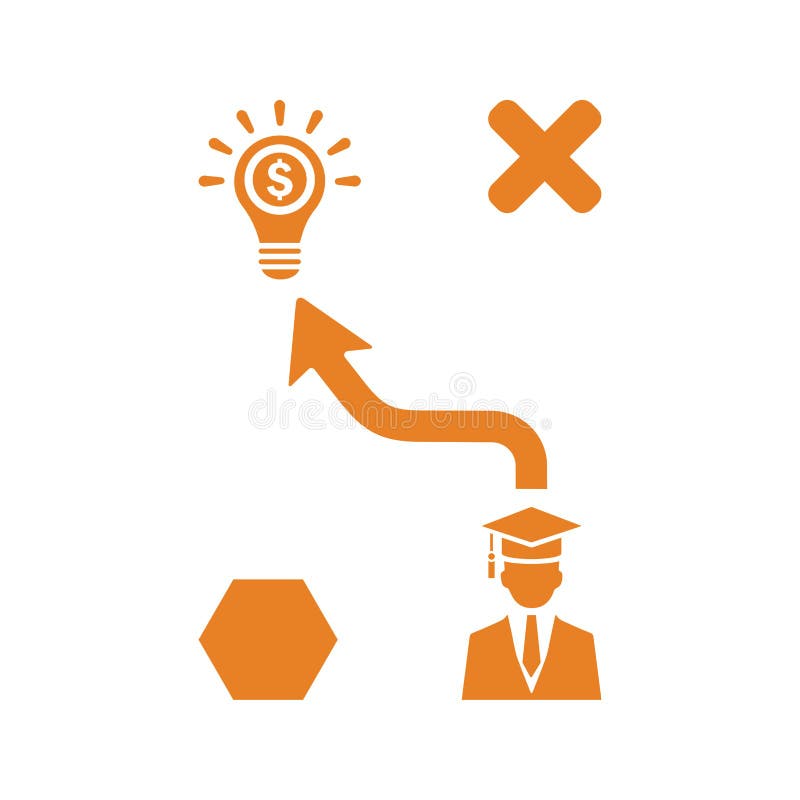 Career, Solution, Strategy Icon. Orange Vector Graphics Stock ...