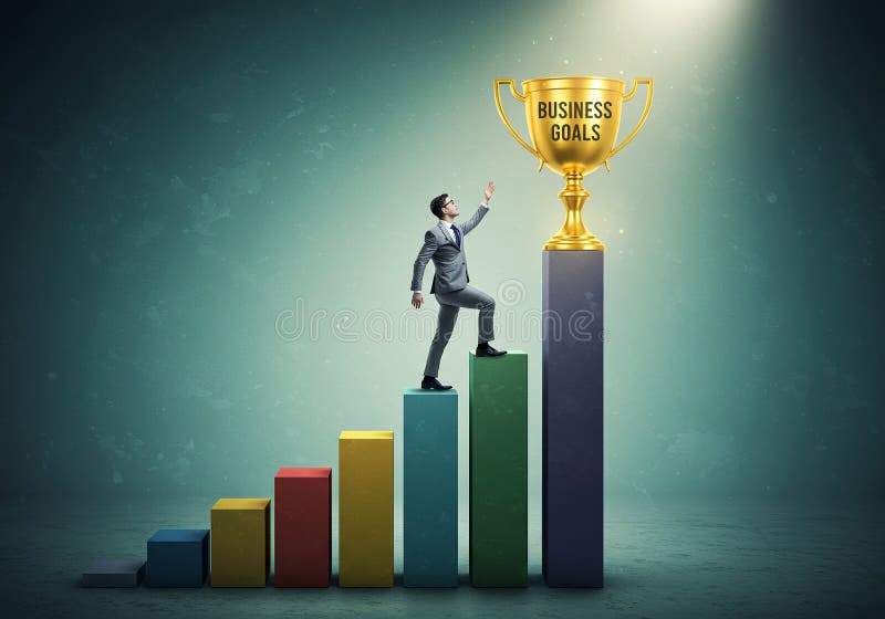 Career Success Ladder Bar Graph Trophy Stock Illustration ...