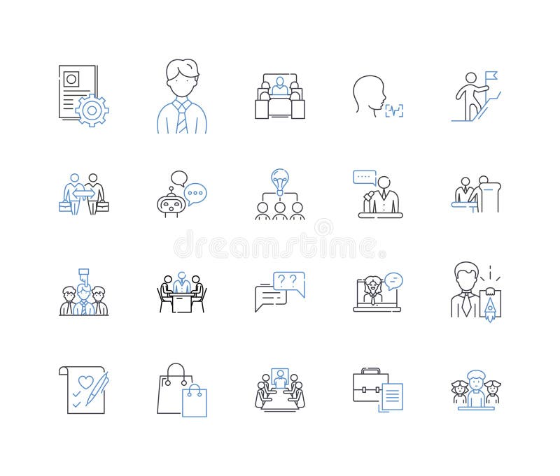 Career Sustenance Line Icons Collection. Development, Growth, Direction ...