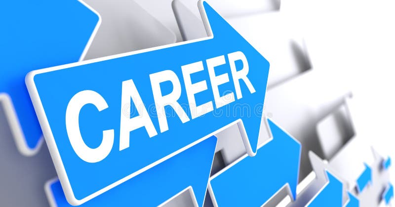 Career - Text on Blue Cursor. 3D. Stock Illustration - Illustration of ...