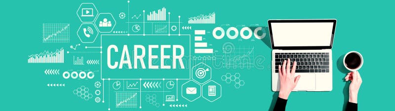 Career Theme with Person Using a Laptop Stock Photo - Image of success ...