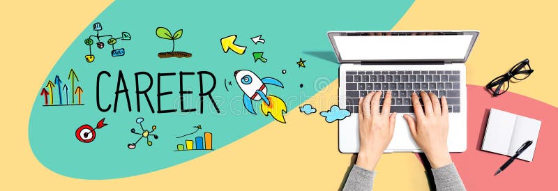 Career Theme with Person Using a Laptop Stock Photo - Image of ...
