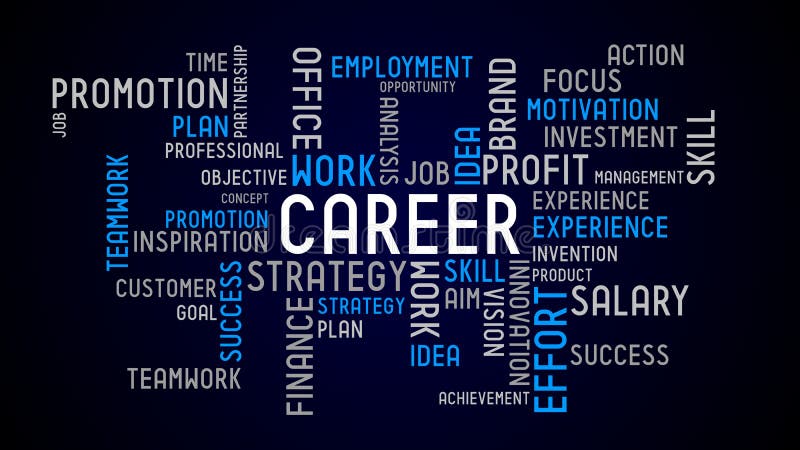 Career - Typographic Concept, Black Background Stock Illustration ...