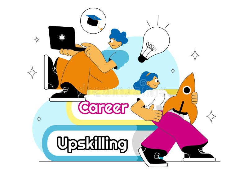 Career Upskilling Illustration Featuring Self Improvement with ...