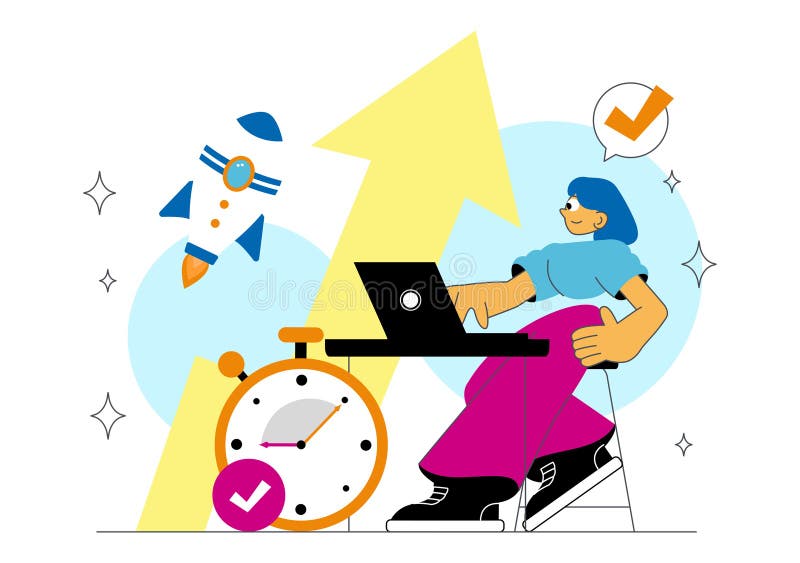 Career Upskilling Illustration Featuring Self Improvement with ...