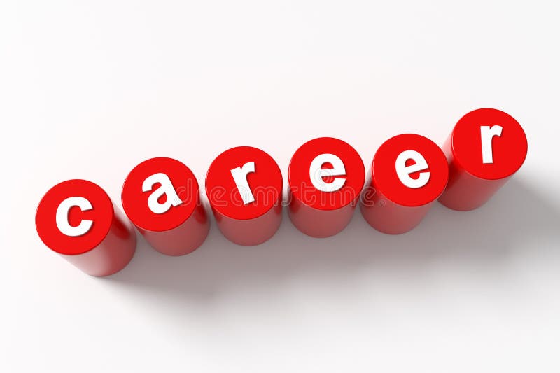 Career Word Spelled Out in Red Letter Tiles on White Background Stock ...