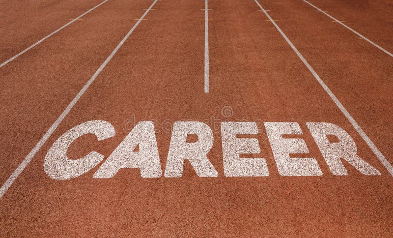 Career Written on Running Track, New Concept on Running Track Text in ...