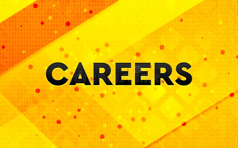 Careers Abstract Digital Banner Yellow Background Stock Illustration ...