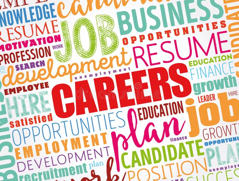 CAREERS Word Cloud Collage, Business Concept Background Stock ...
