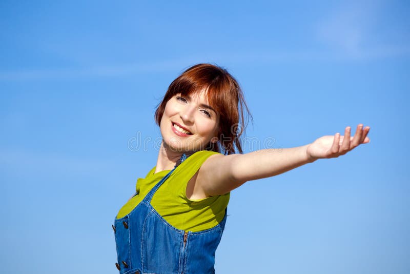 Carefree woman stock image. Image of fresh, arms, freedom - 14047037