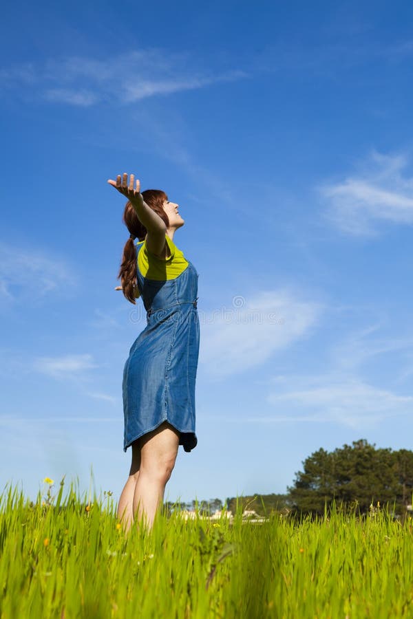 Carefree Lifestyle stock image. Image of girl, blue, enjoy - 2995483