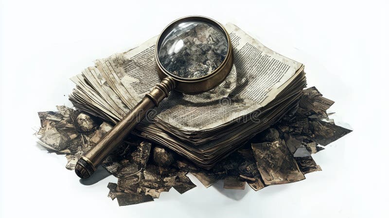 Careful Review of Documents with a Magnifier Stock Image - Image of ...