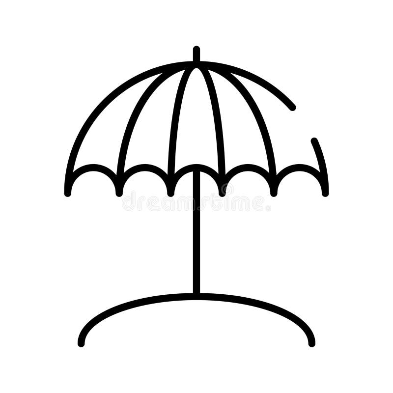 Carefully Crafted Vector of Beach Umbrella, Icon of Beach Stock Vector ...