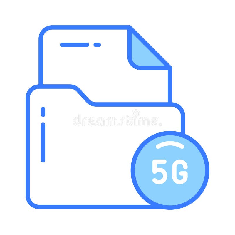 Carefully Crafted Vector of 5G Technology Folder, Icon of 5G Network ...