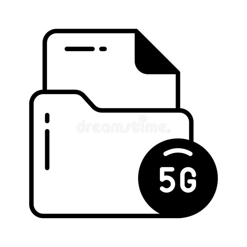Carefully Crafted Vector of 5G Technology Folder, Icon of 5G Network ...