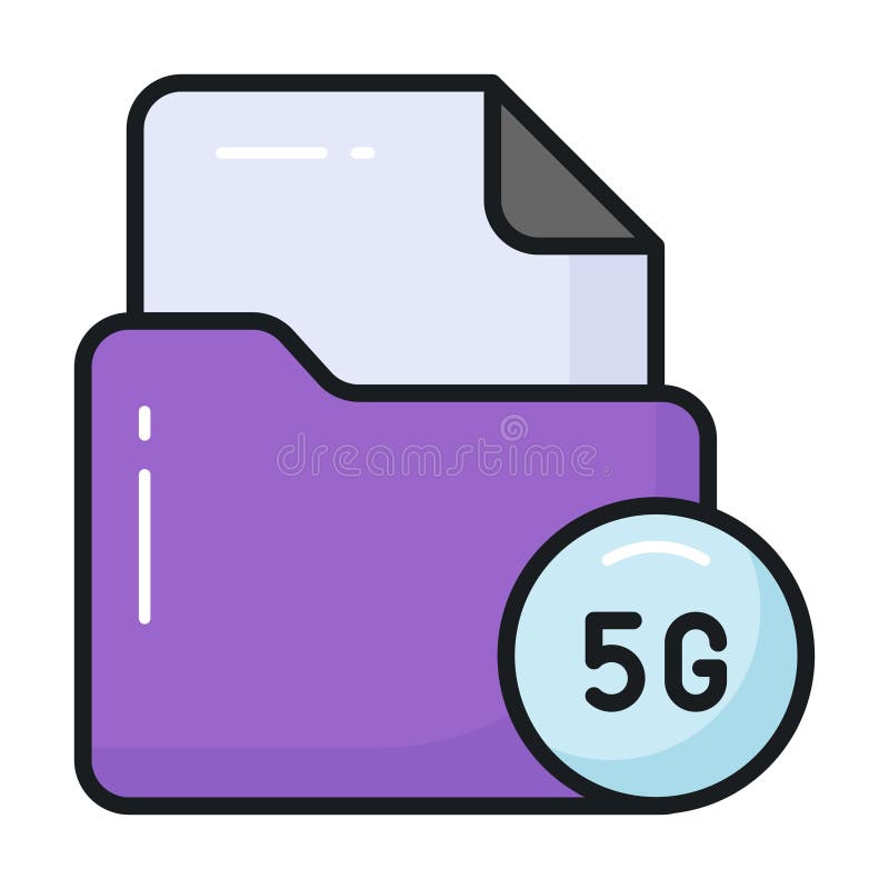 Carefully Crafted Vector of 5G Technology Folder, Icon of 5G Network ...