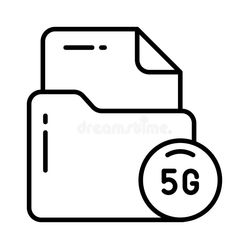 Carefully Crafted Vector of 5G Technology Folder, Icon of 5G Network ...