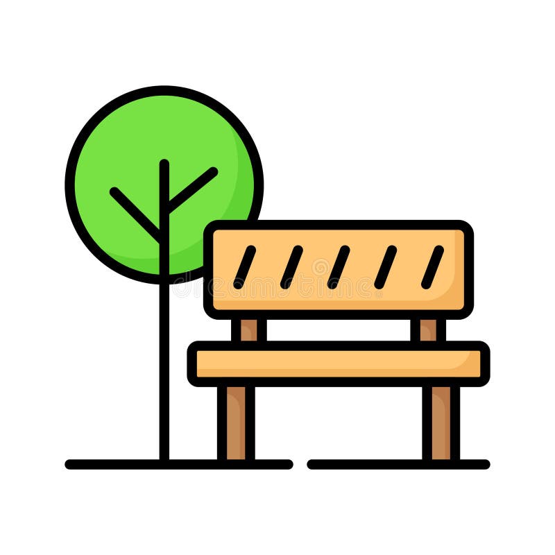 Carefully Crafted Vector of Park Bench in Modern Style, Easy To Use and ...