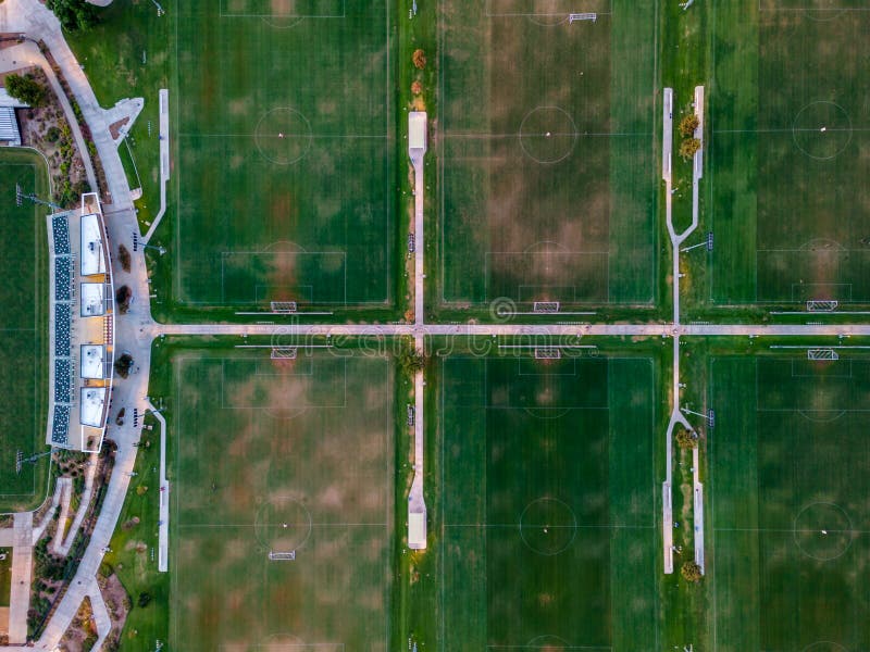 Striking Green Colored Soccer Fields Stock Image - Image of fields ...