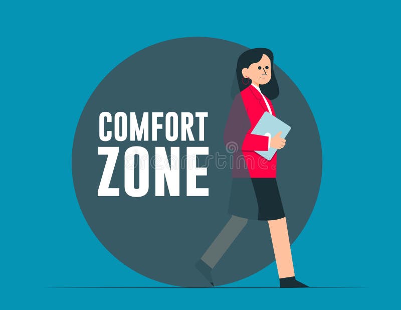Carefully Stepping Out of a Comfort Zone. Business Vector Concept Stock ...