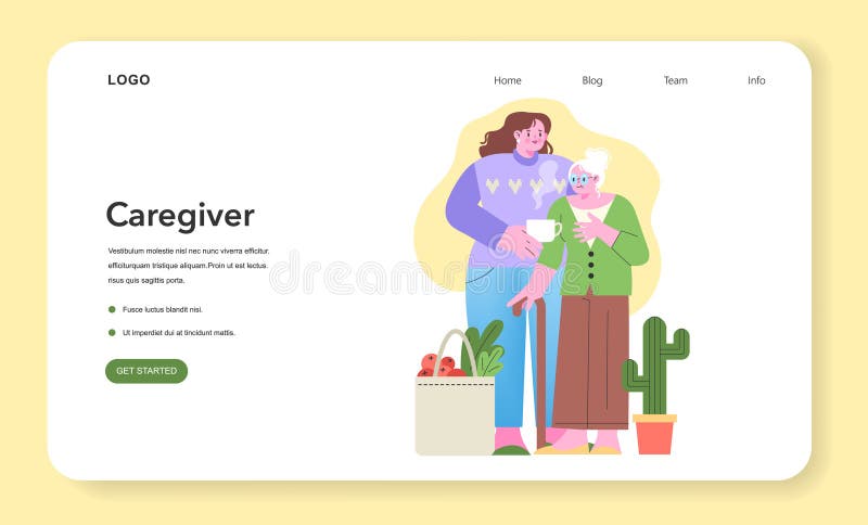 Caregiver Concept. Vector Illustration. Stock Illustration ...