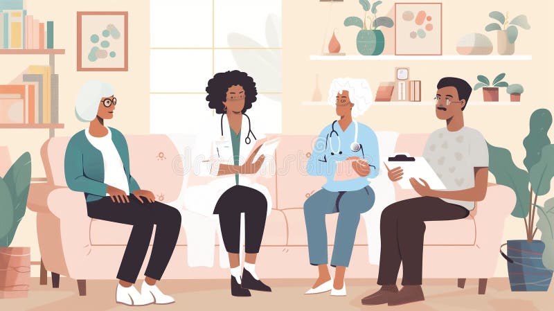 Caregivers Discussing Detailed Care Plans: Collaborative Meeting for ...