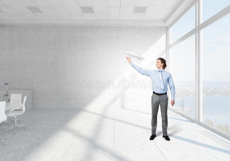 Careless Businessman in Office . Mixed Media Stock Photo - Image of ...