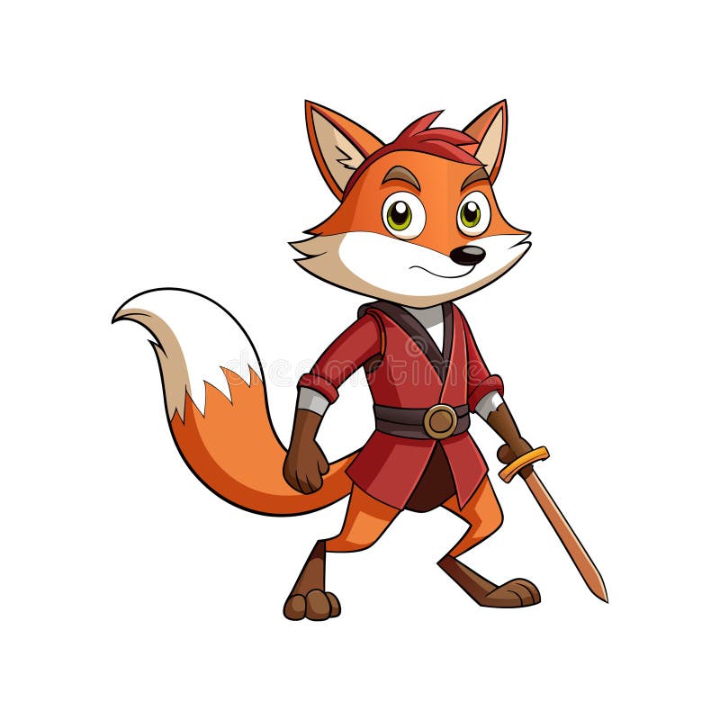 Careless Fox with Swordbelt on Walk Stock Vector - Illustration of ...