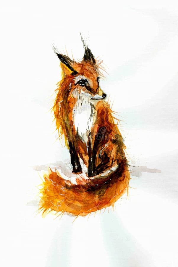 Fox drawing stock vector. Illustration of brown, graphic - 38118840