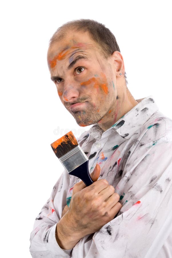 Careless Young Man Covered Paint Stock Photos - Free & Royalty-Free ...
