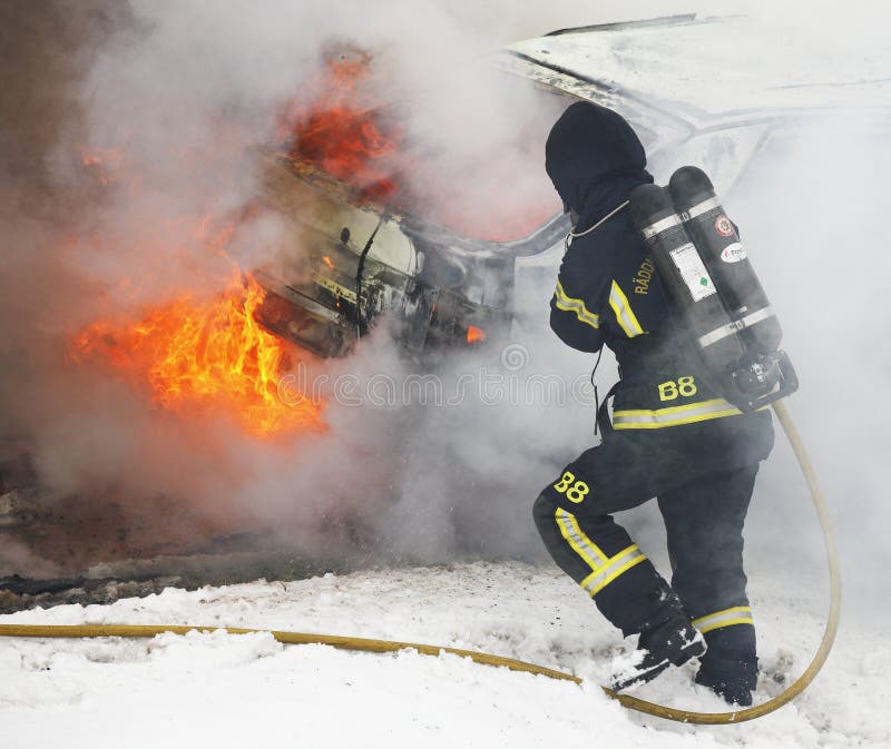 Fireman going to fire stock photo. Image of safe, risk - 12152204