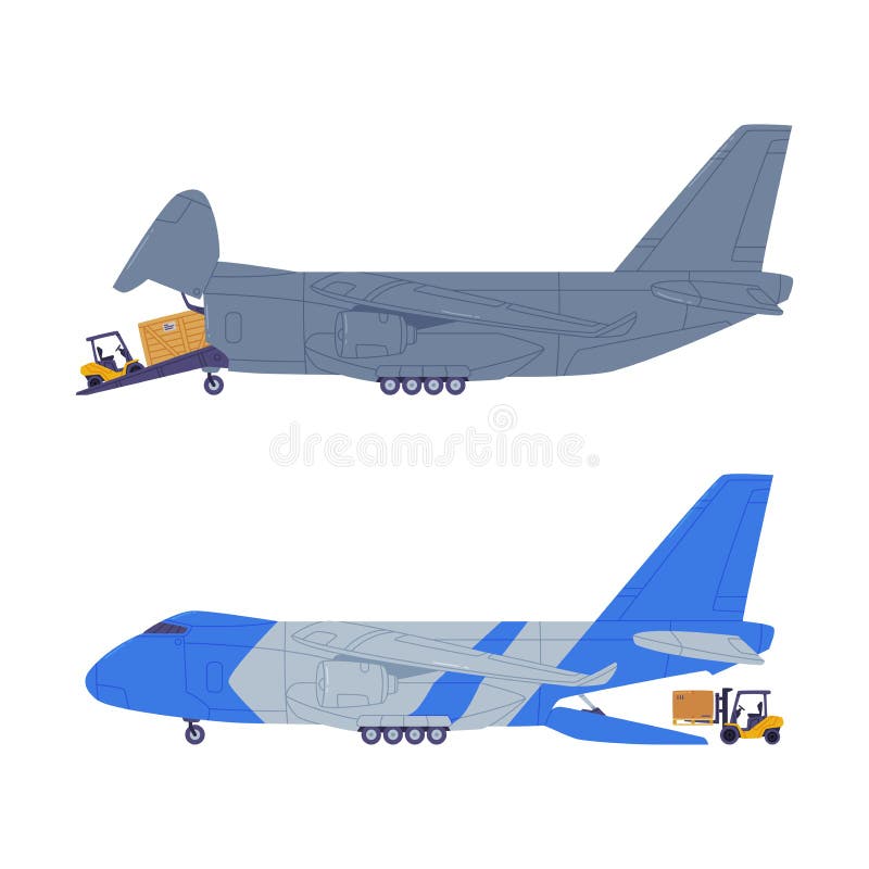 Cargo Airplanes. Global Air Freight Logistic and Transportation Flat ...