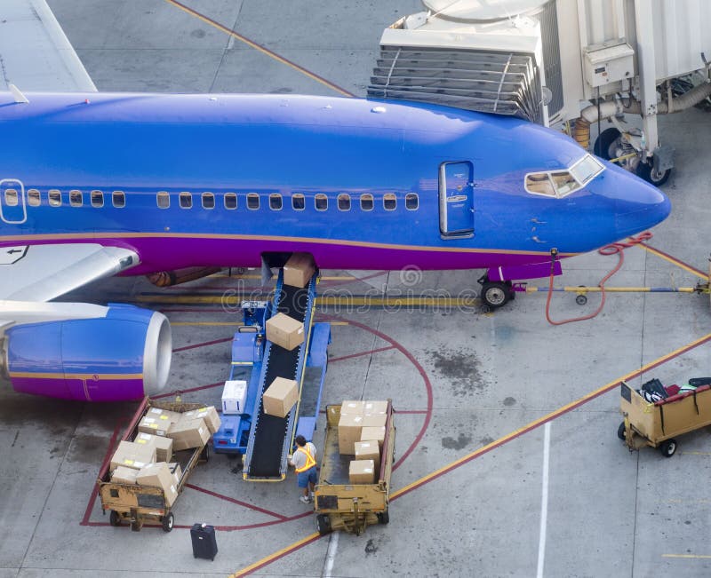 Cargo Being Loaded Onto Aircraft Stock Image - Image of business, ship ...
